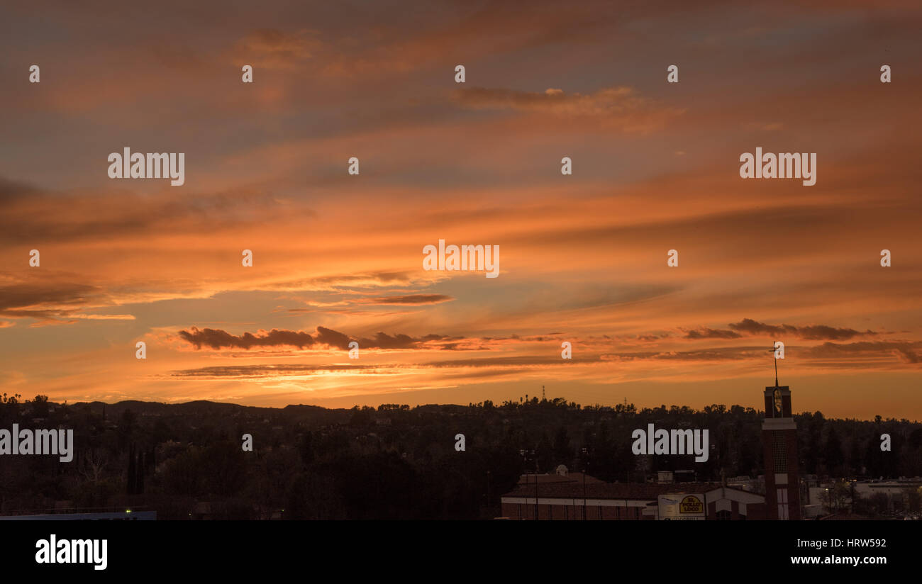 Sunset in Los Angeles Stock Photo - Alamy
