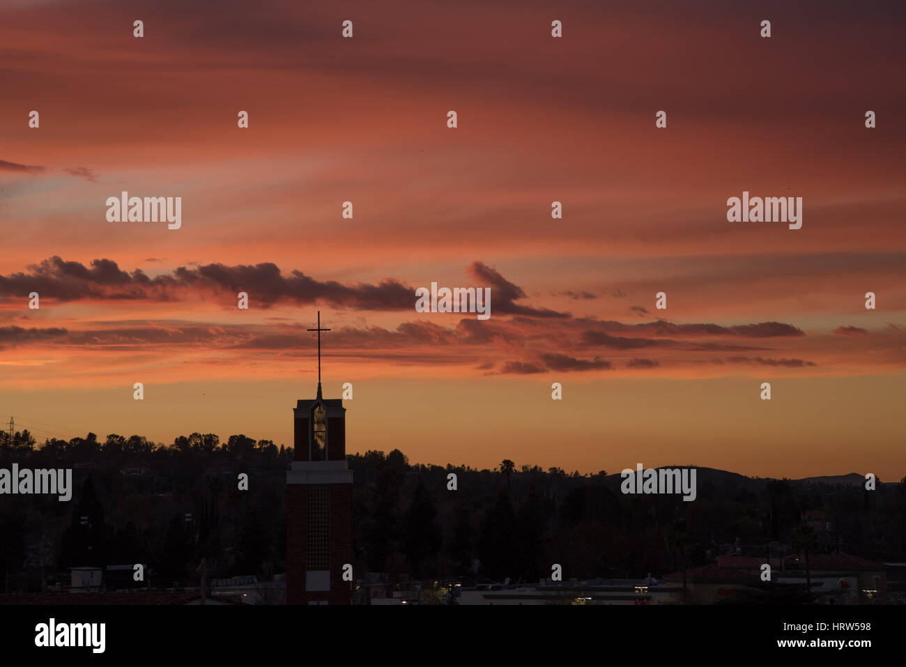 Sunset in Los Angeles Stock Photo - Alamy