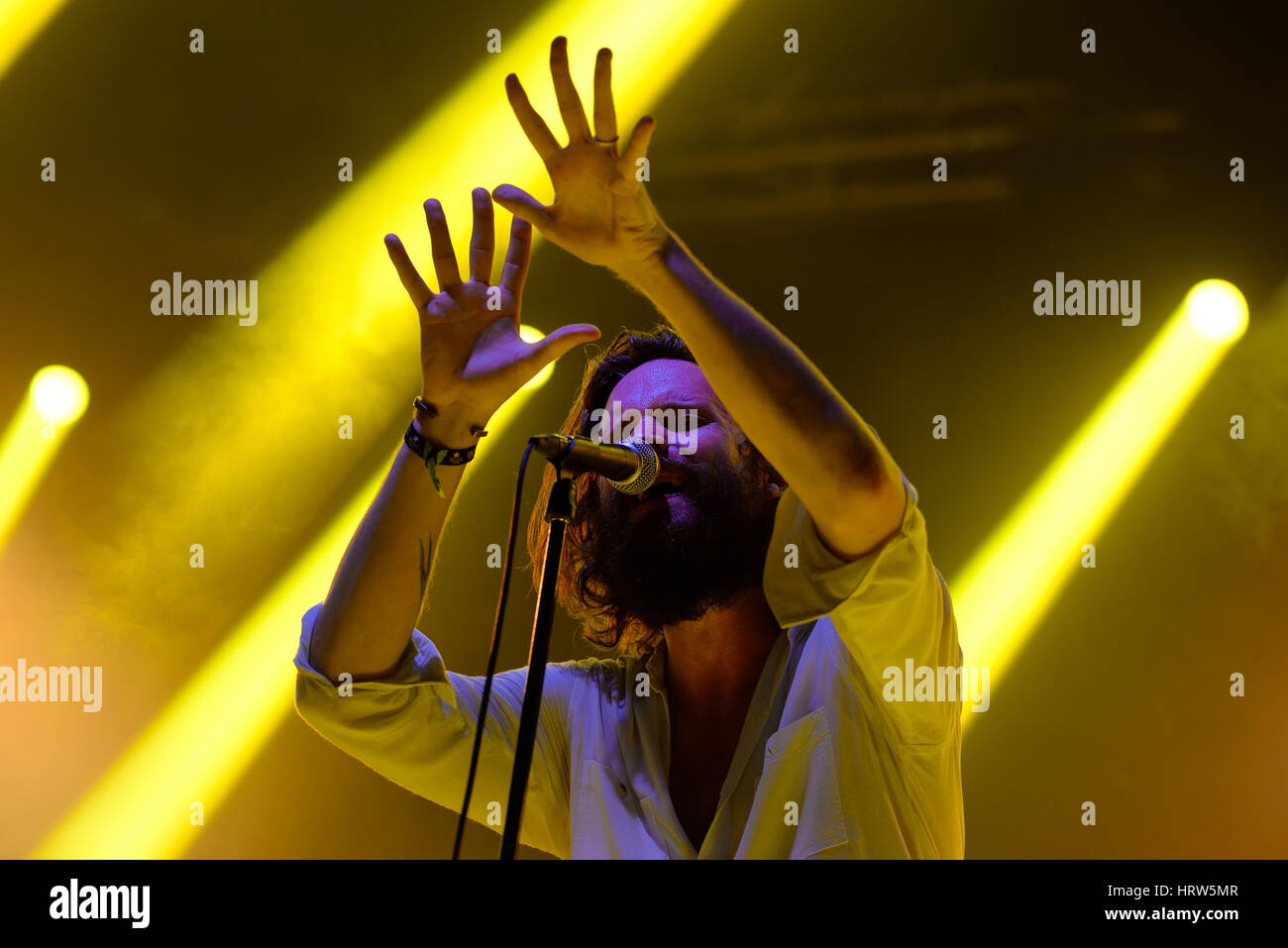BARCELONA - JUL 4: Father John Misty (band) in concert at Vida Festival ...