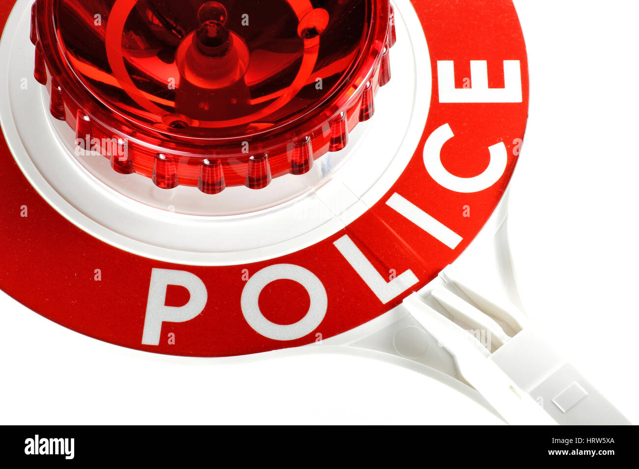 police signaling disk isolated on white background Stock Photo - Alamy