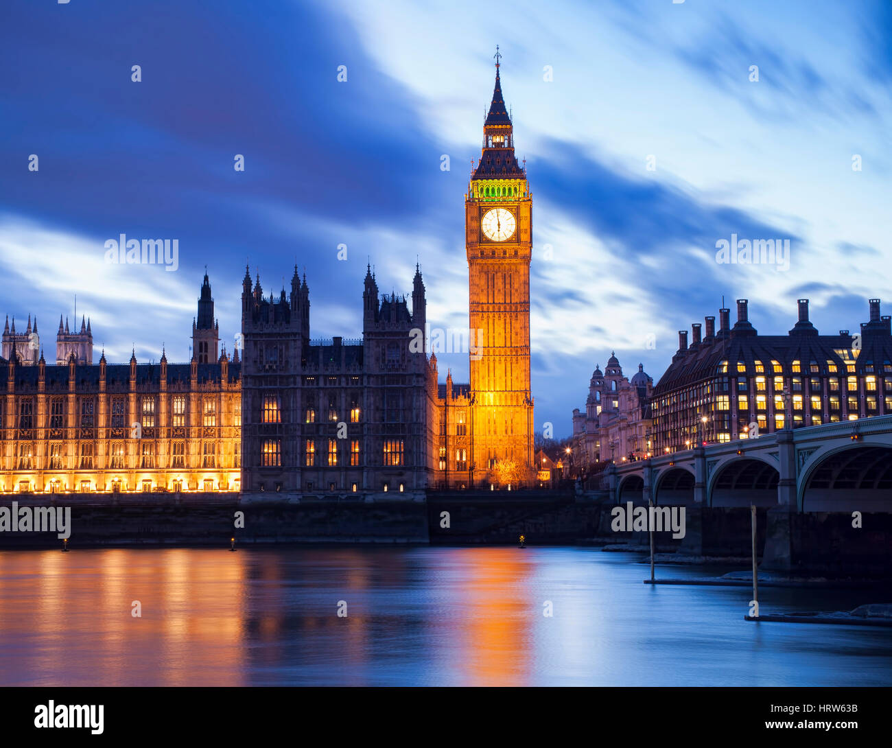 Big Ben and Houses of Parliament at a beautiful sunset landscape ...