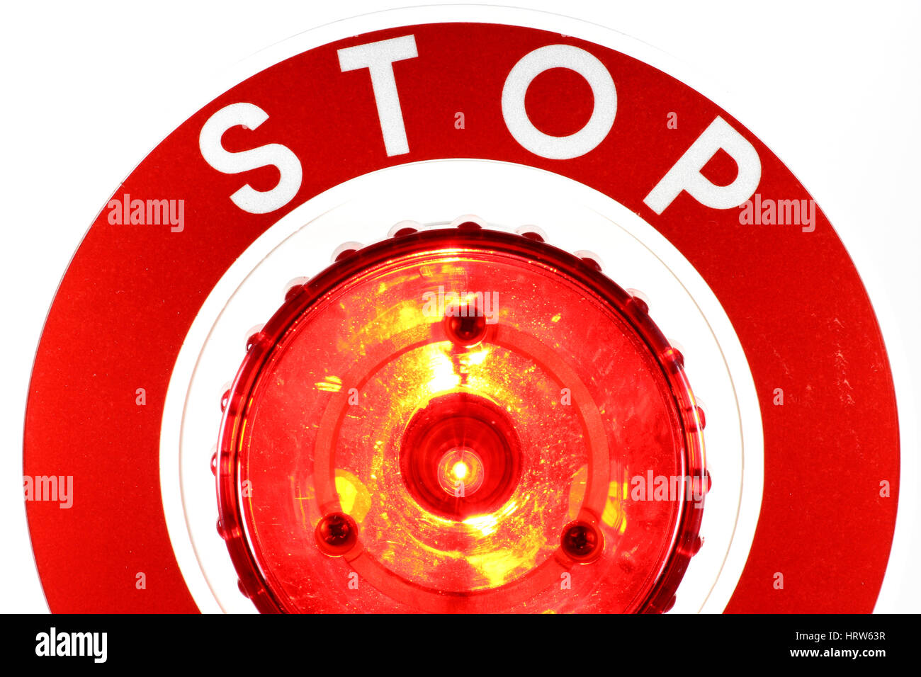 police signaling disk isolated on white background Stock Photo - Alamy