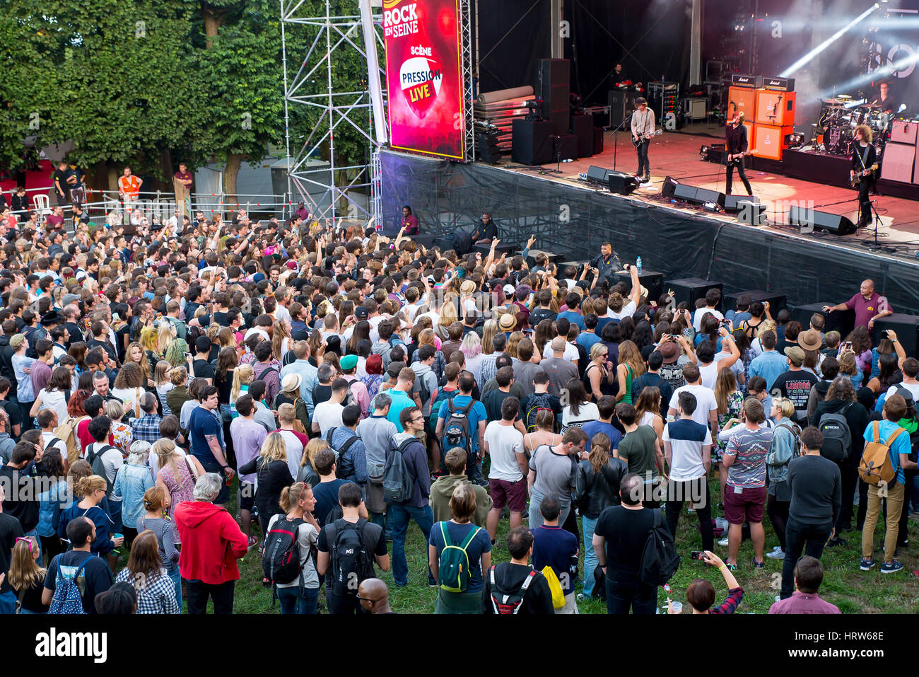 PARIS - AUG 28: Crowd in a concert at Rock En Seine Festival on August ...