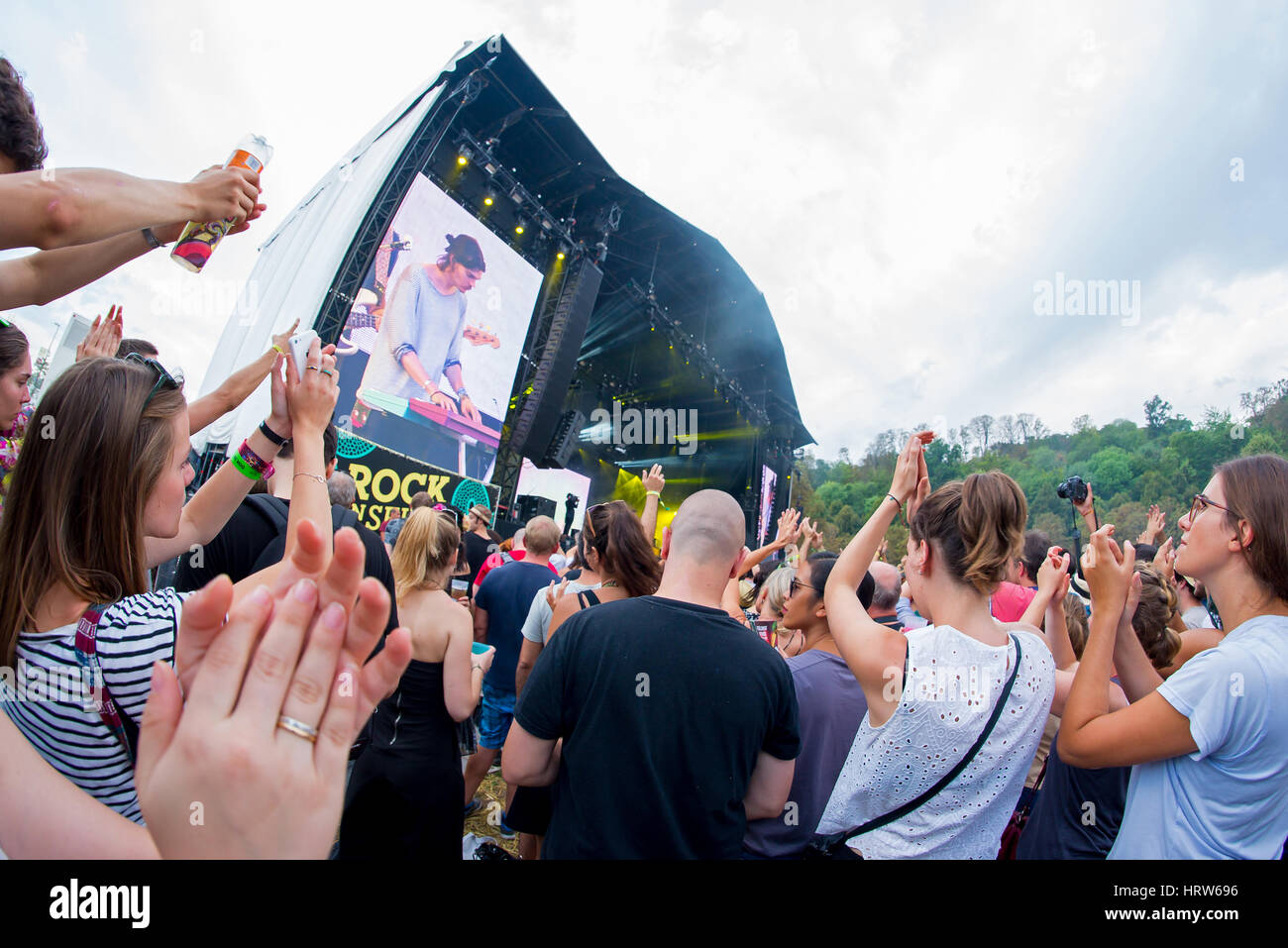 PARIS - AUG 31: Crowd in a concert at Rock En Seine Festival on August ...