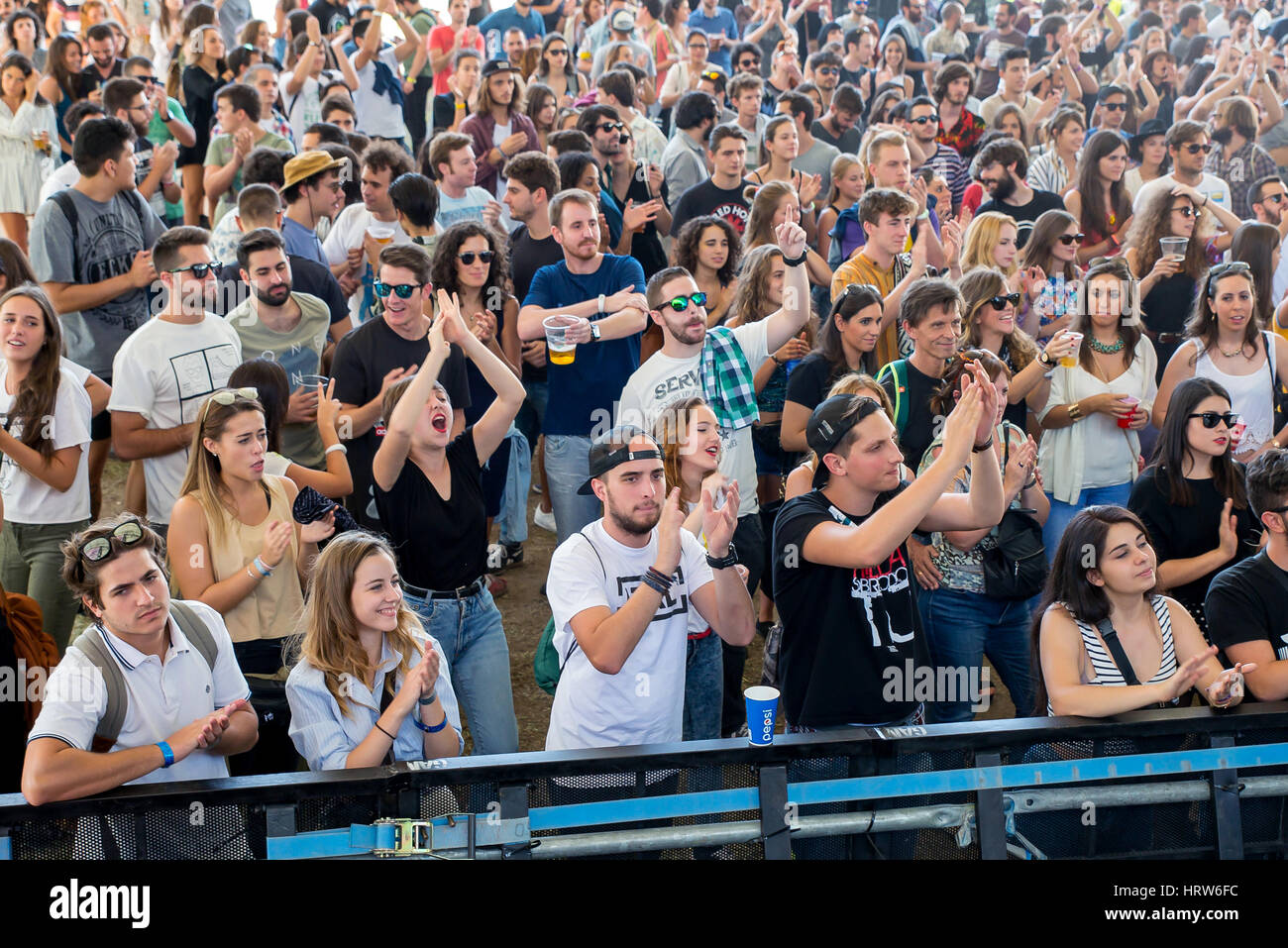 Madrid crowd in a concert hi-res stock photography and images - Alamy