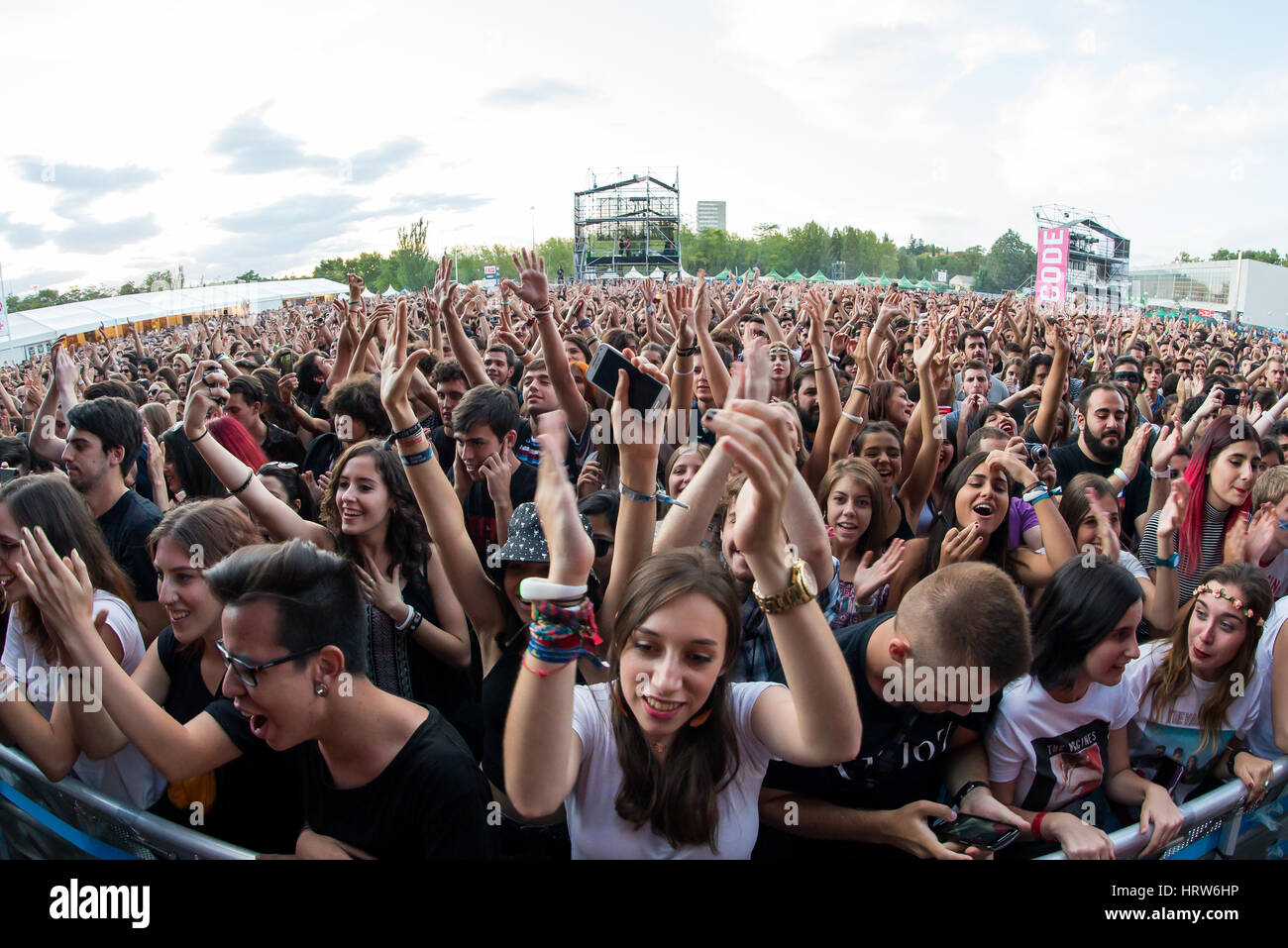 Madrid crowd in a concert hi-res stock photography and images - Alamy