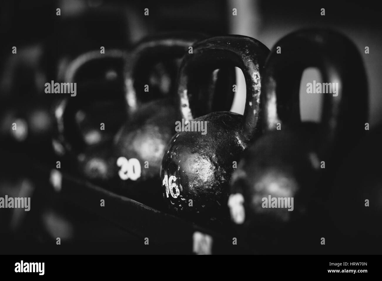 fitness weights collection. Black and white Stock Photo - Alamy