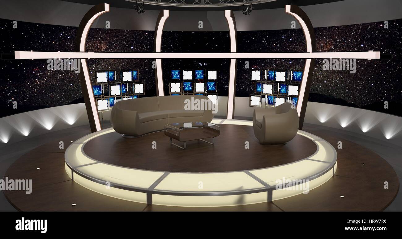 Empty Talk Show Stage