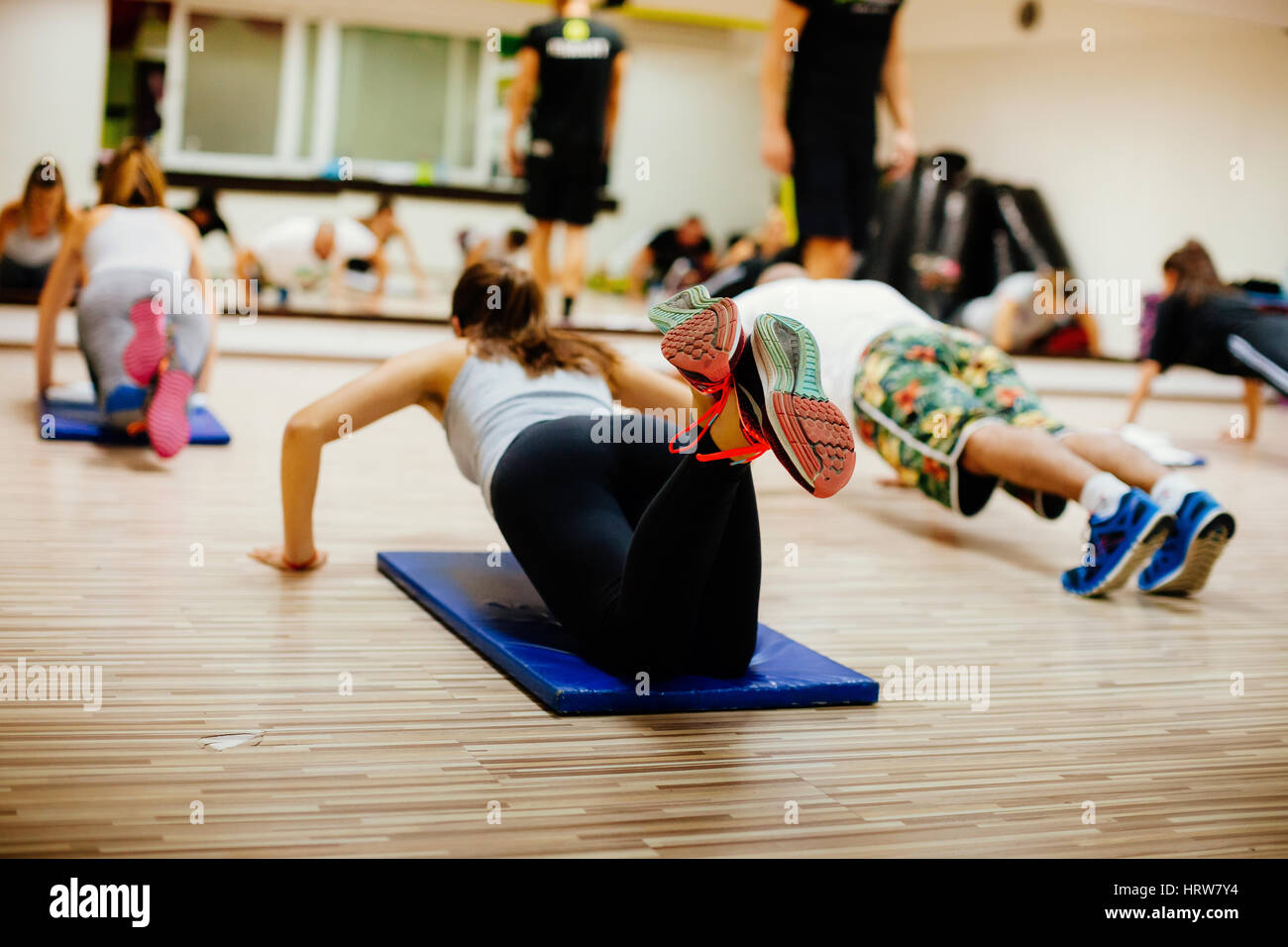 High-intensity interval training workout. Hiit group training Stock ...