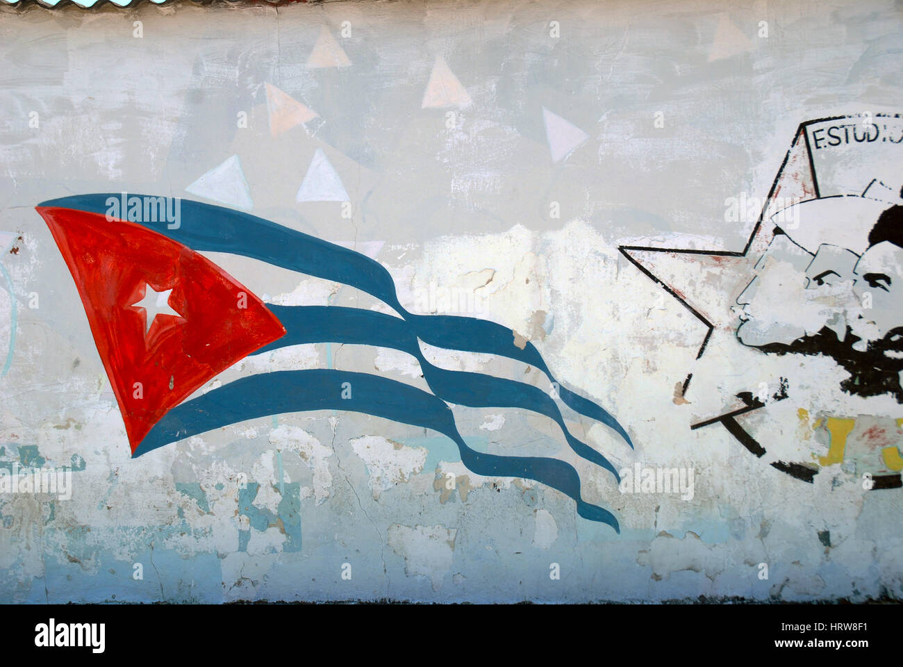 Mural of Cuban Flag, Havana, Cuba Stock Photo - Alamy