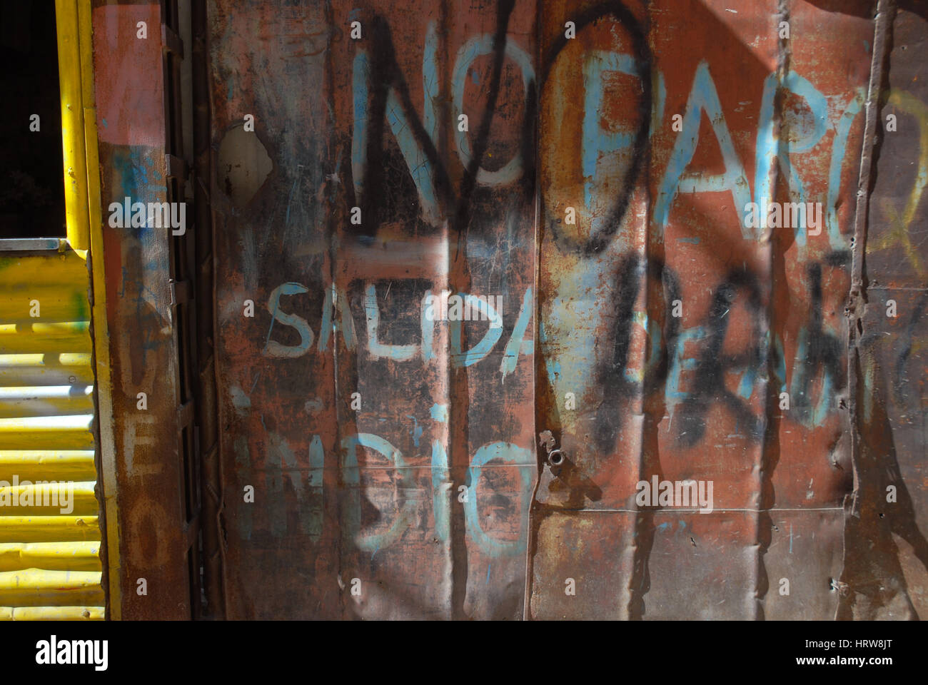Graffiti on rusty walls hi-res stock photography and images - Alamy