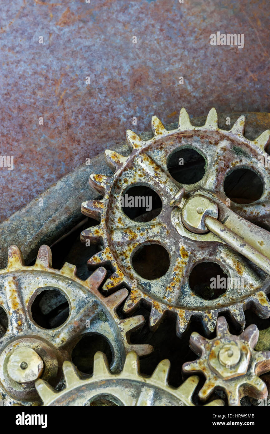 details of old rusty gears transmission wheels closeup Stock Photo - Alamy