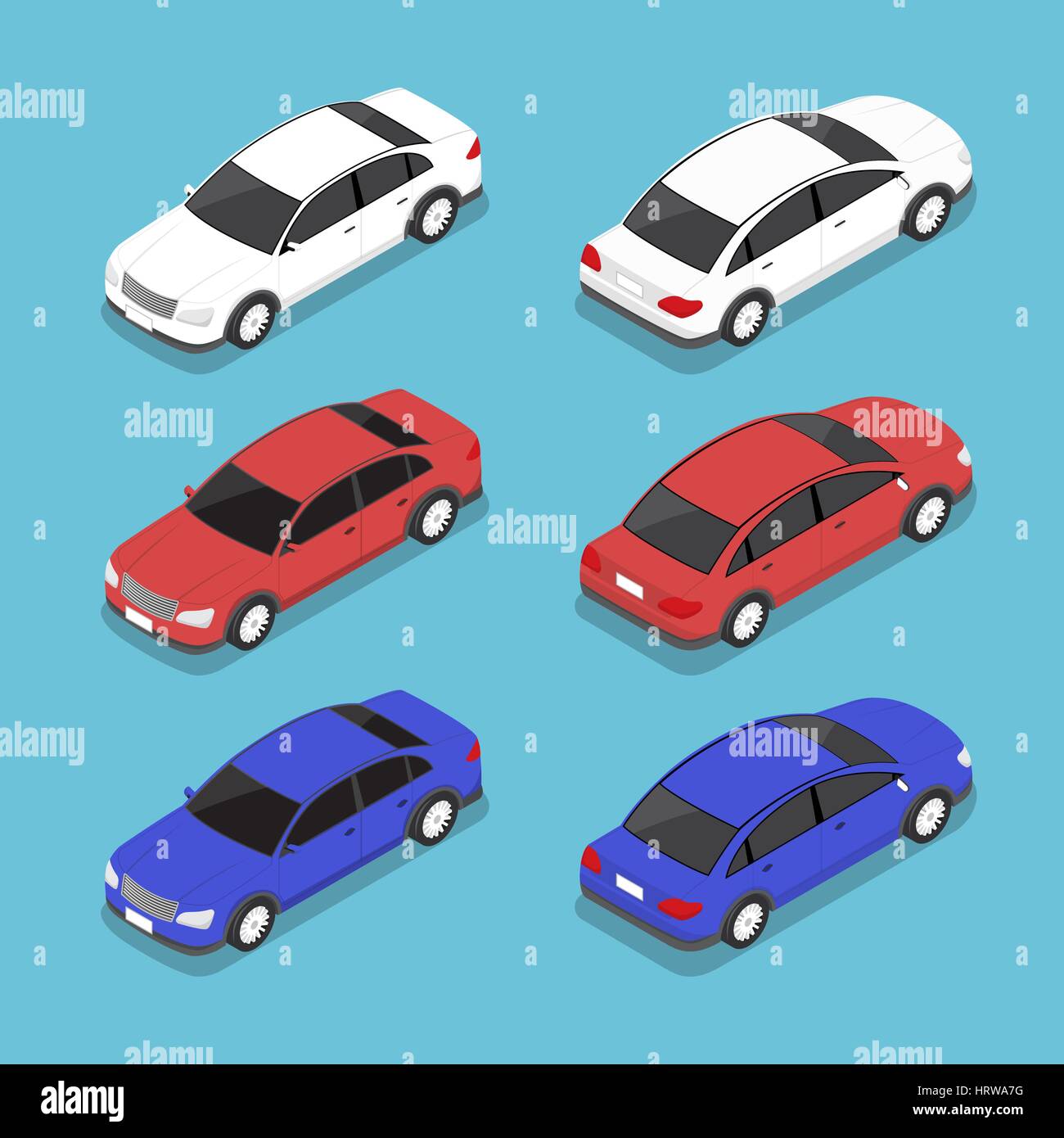 Flat 3d isometric car, city transport icon set Stock Vector Image & Art ...