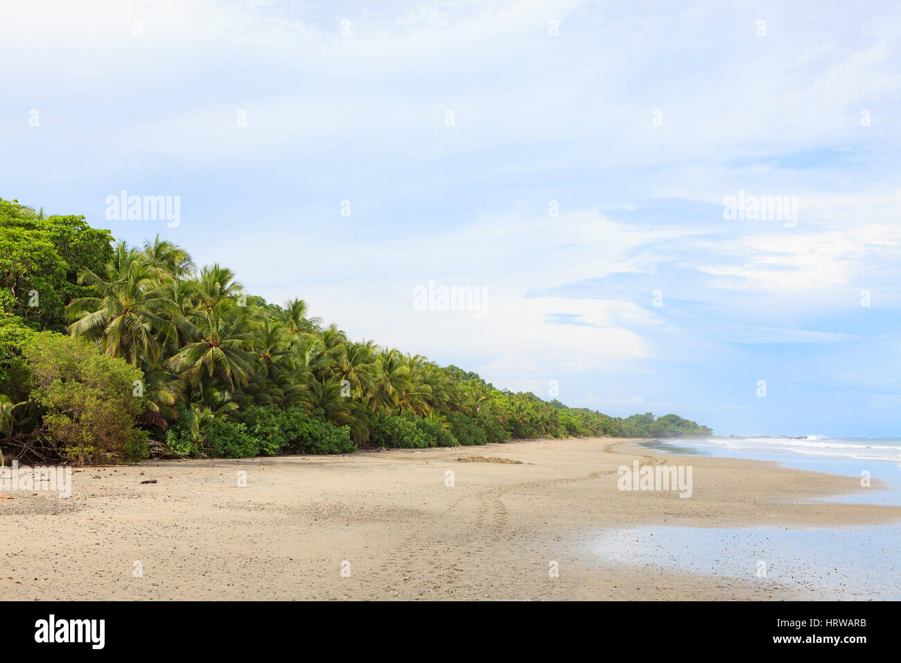 Big open sand beach Montezuma Costa Rica Stock Photo - Alamy