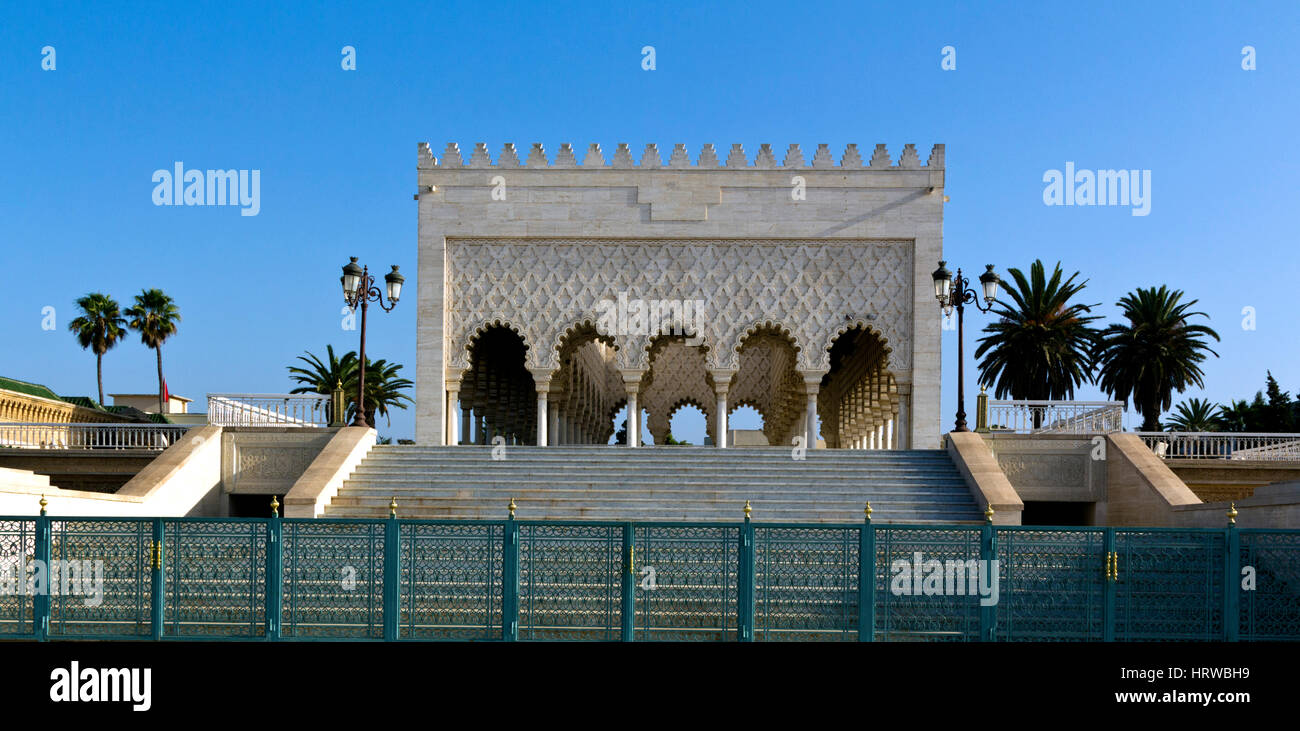 Memorial Building at the Mohammed V Mausoleum in Rabat, Morocco Stock ...
