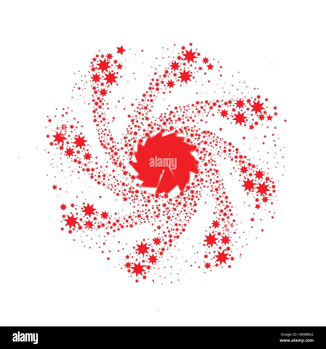 A spinning red star pin wheel or catherine wheel Stock Vector Image ...