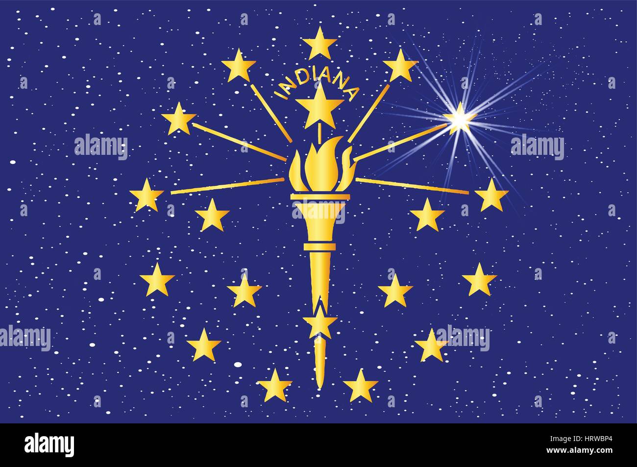 The state flag of the US state if Indiana with stars as abstract Stock ...