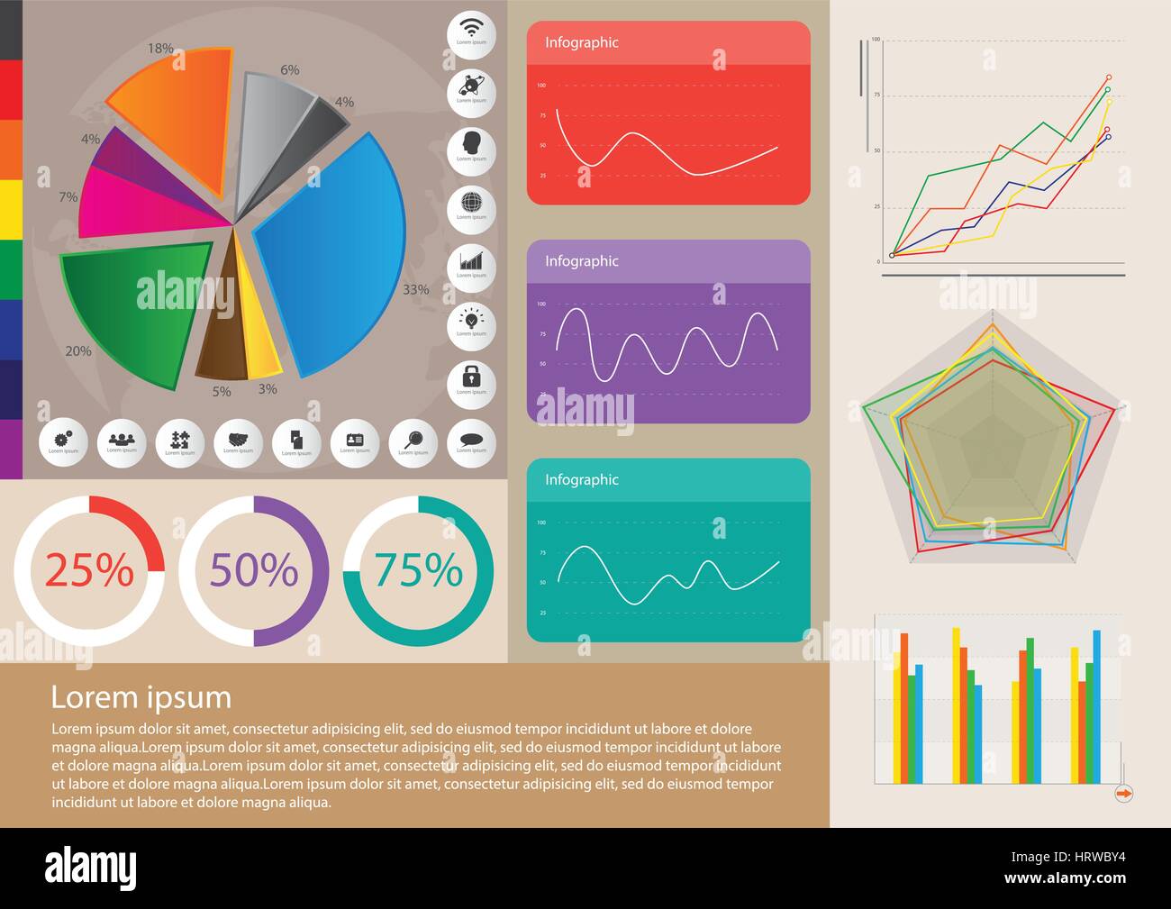 Abstract 3D digital illustration Infographic. Vector illustration can ...
