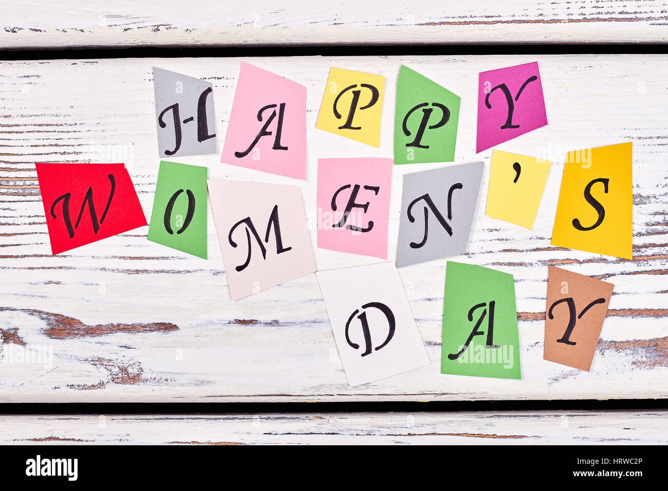 Greeting letters on wood. Present ideas for woman Stock Photo - Alamy