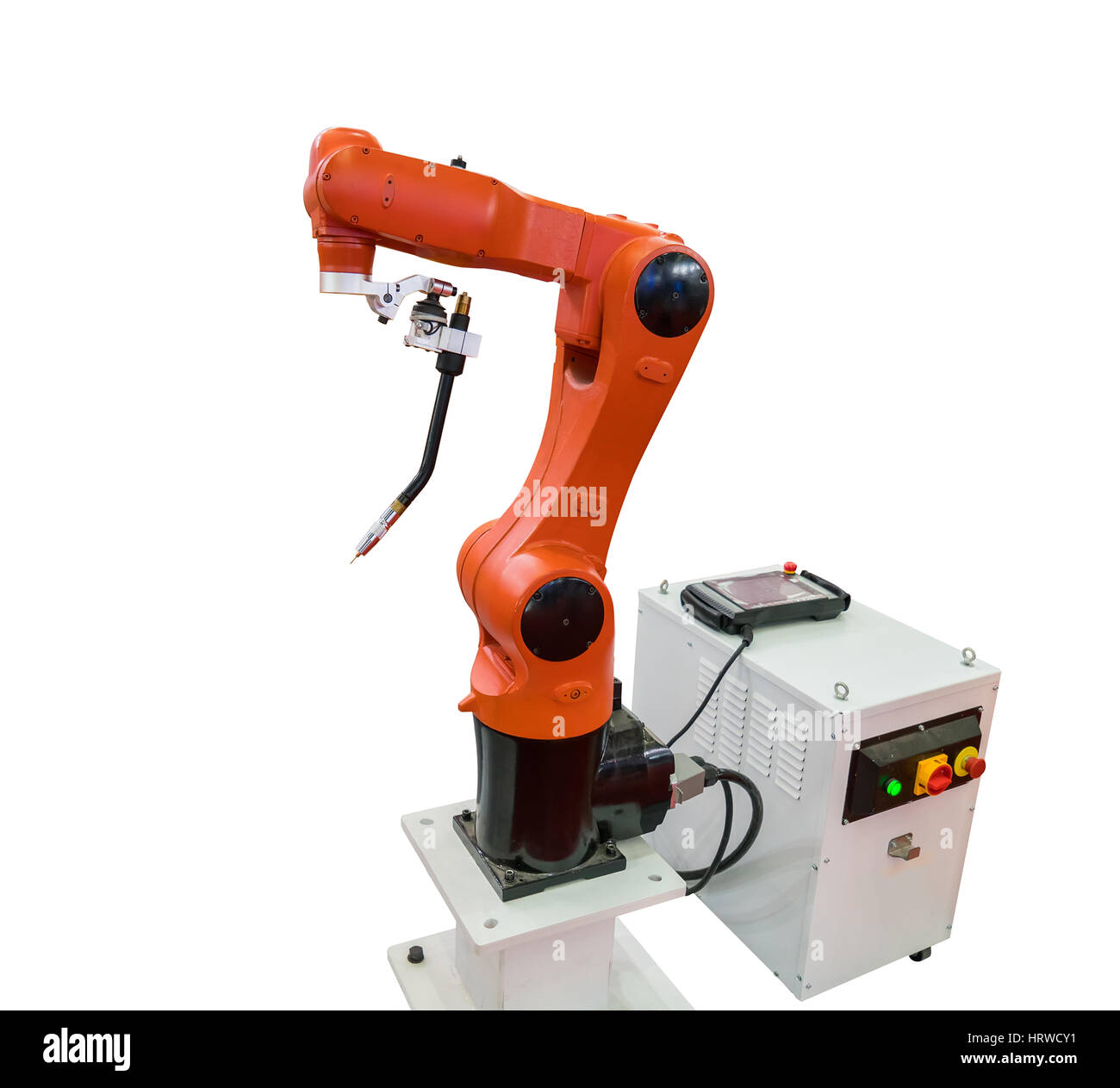 Robotic Arm isolated on white Stock Photo - Alamy