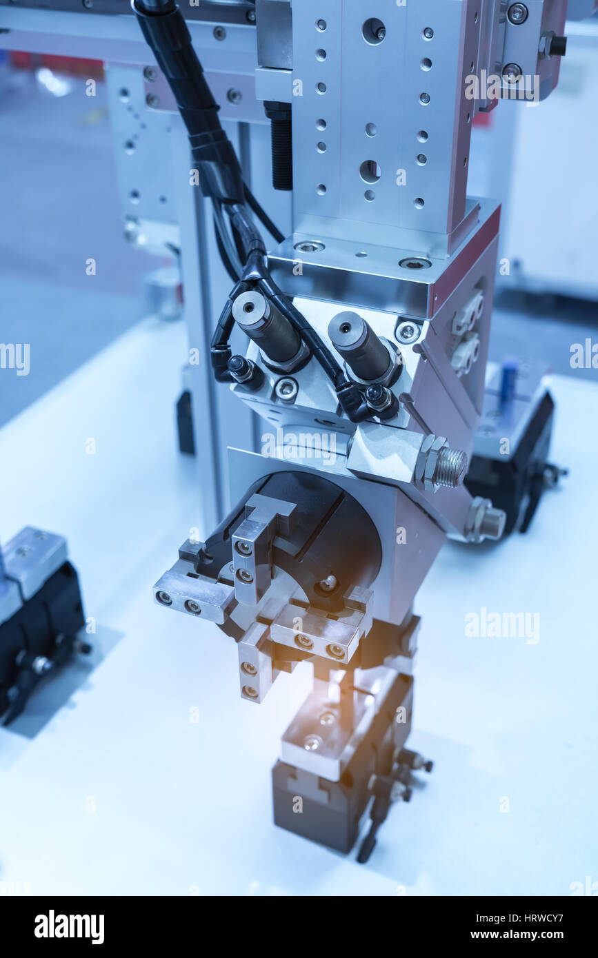 Automatic robot in assembly line working in factory. Smart factory ...