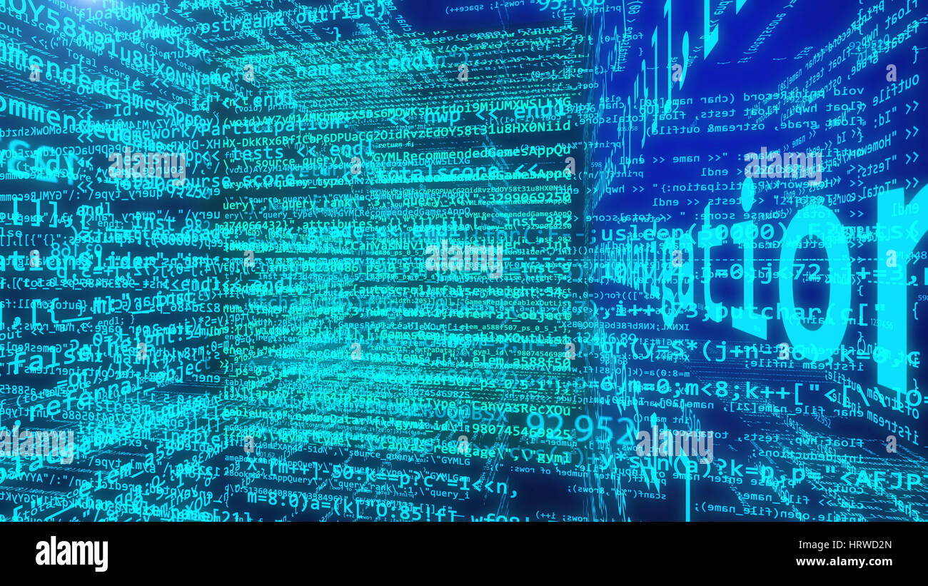 3d illustration of Data Code Digital Technology. Programming code ...