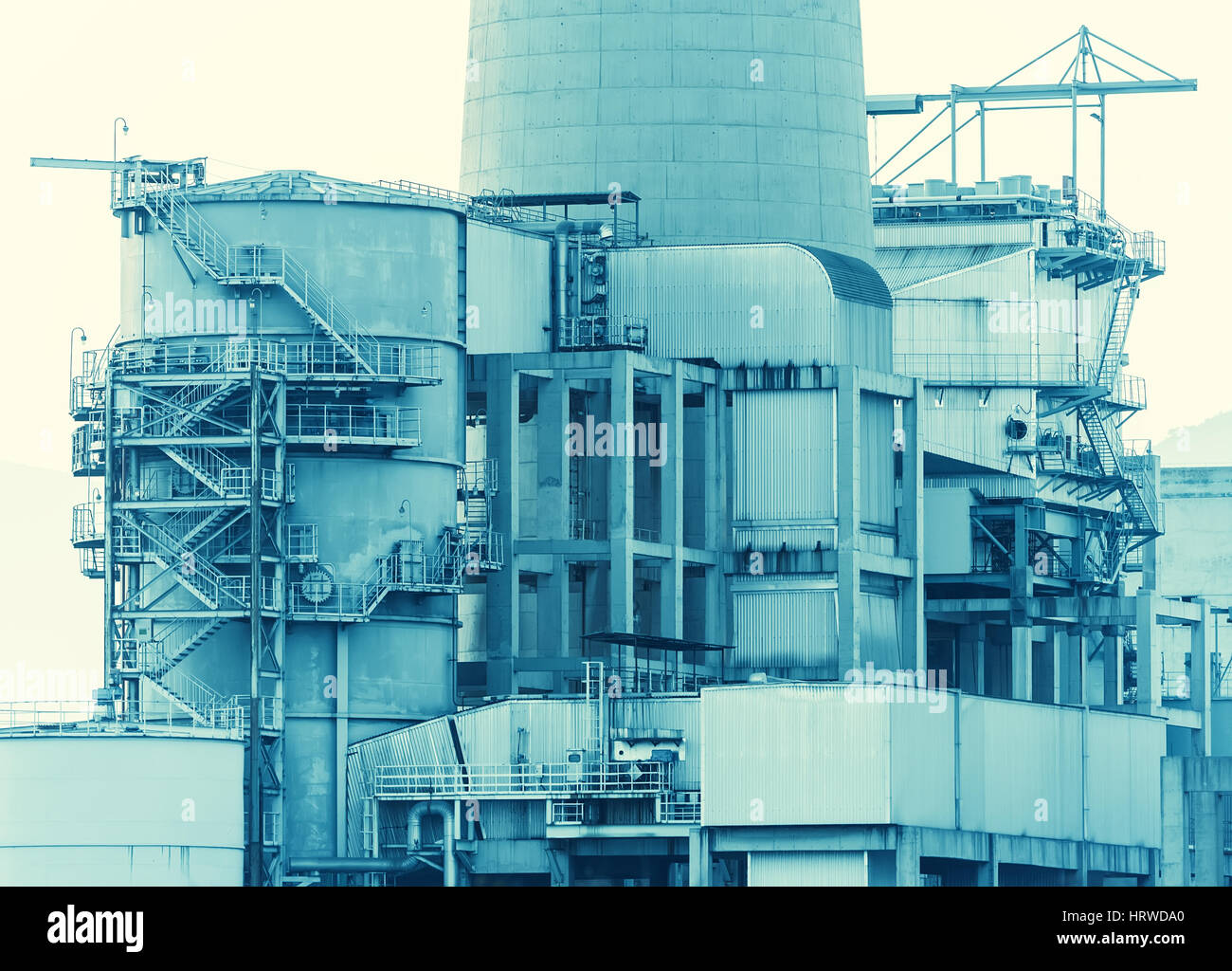 gas processing factory. landscape with gas and oil industry Stock Photo ...