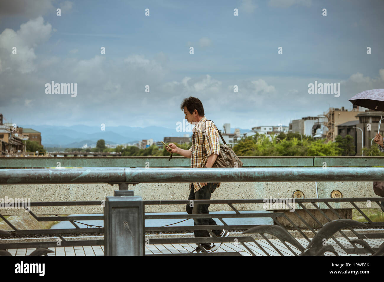 Japan Kinki Region Kyoto Prefecture Kyoto-shi Sanjo Ohashi bridge over ...