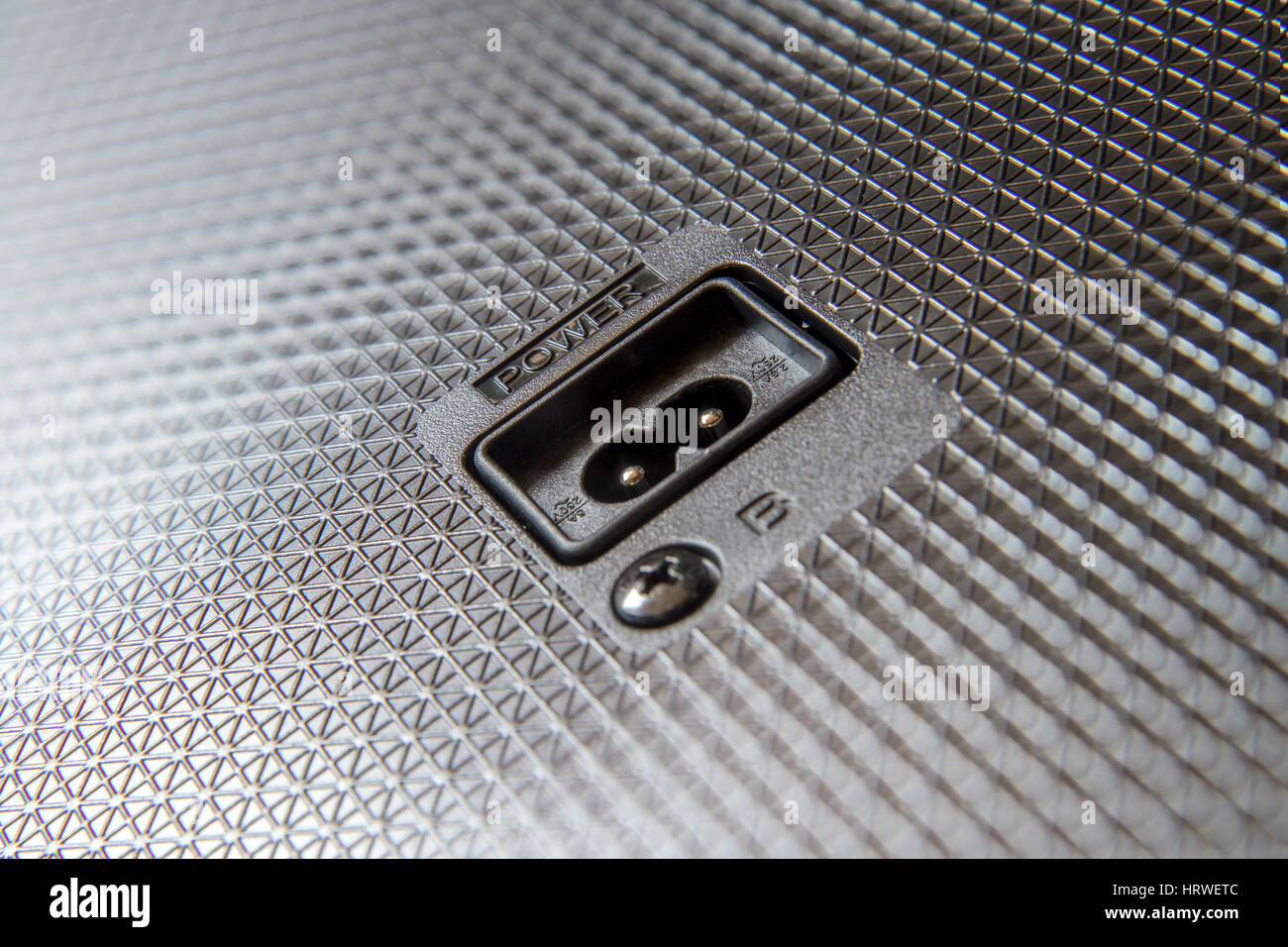 Empty electrical plug for cable close up. The socket for the power to ...