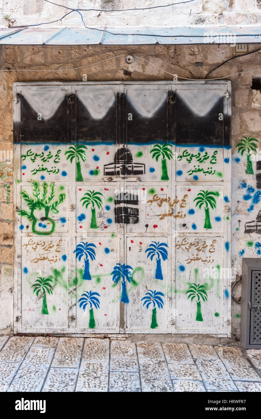 Al-Aqsa Mosque graffiti, Jerusalem, Israel Stock Photo - Alamy
