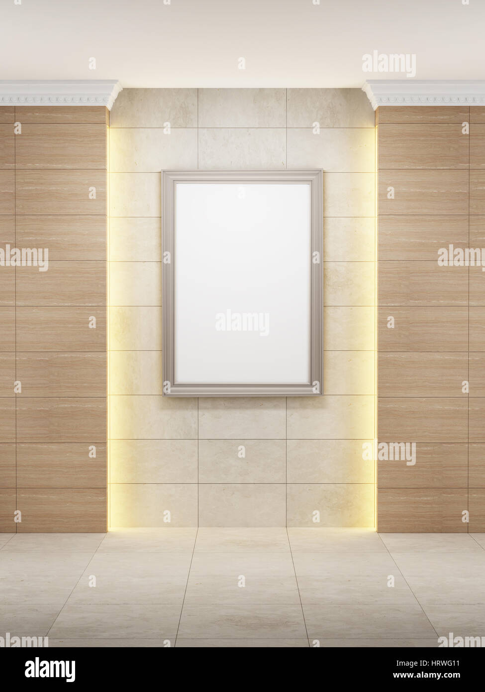 blank picture in the gallery, 3d rendering Stock Photo - Alamy