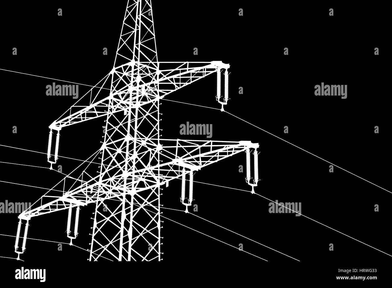 Illustration of a high voltage power line Stock Photo - Alamy