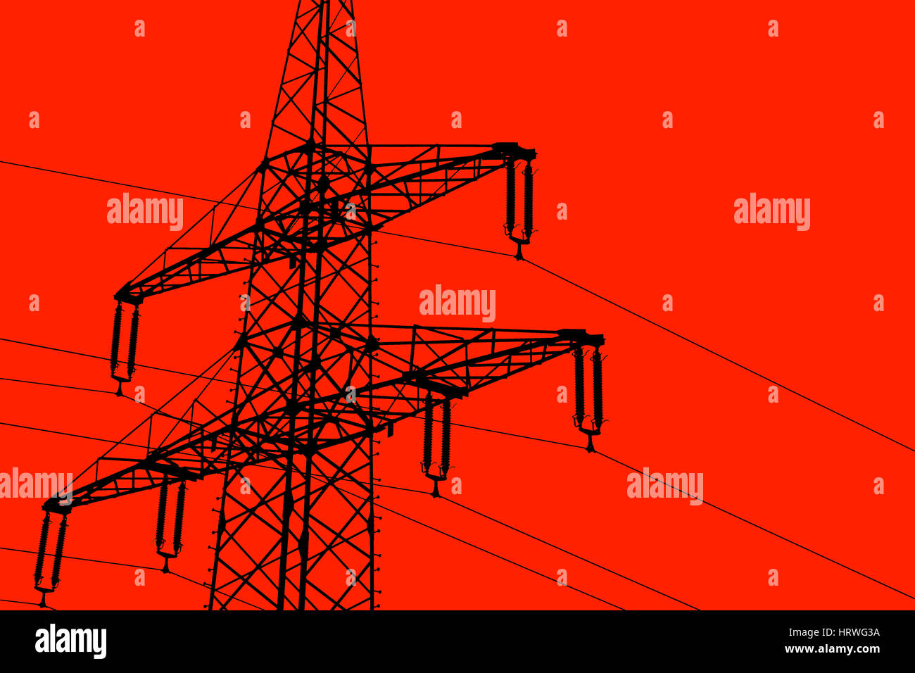 Red and white power lines hi-res stock photography and images - Alamy