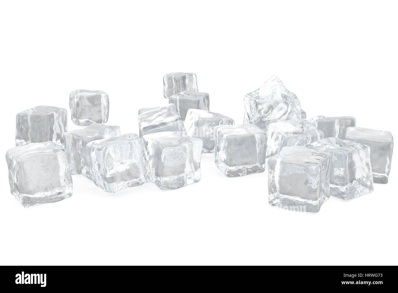 Heap of ice cubes. background of white ice cubes, 3d rendering Stock ...