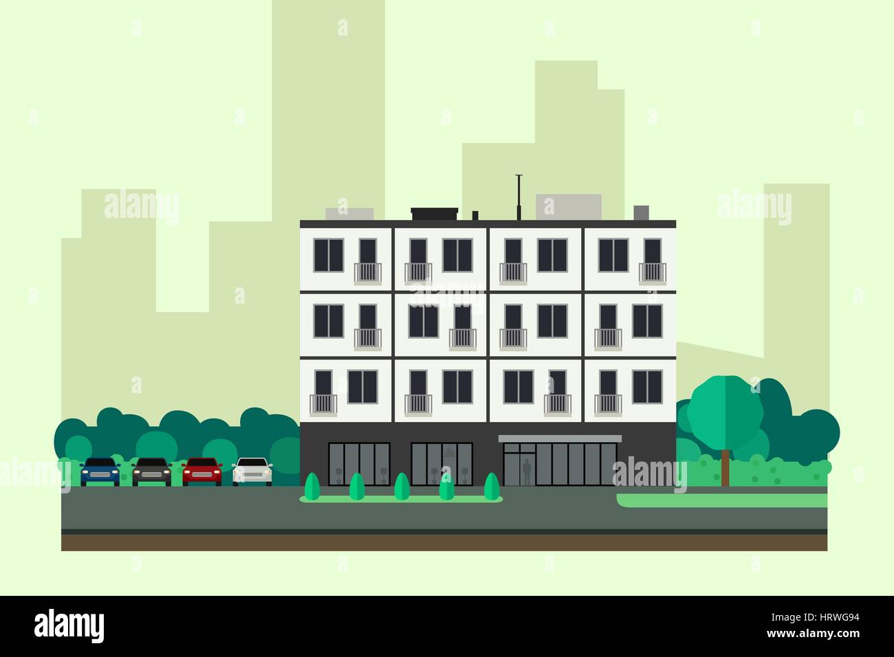 Banner on apartment block Stock Vector Images - Alamy