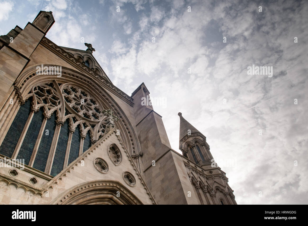 Dramatic church building exterior from a low angle Stock Photo - Alamy