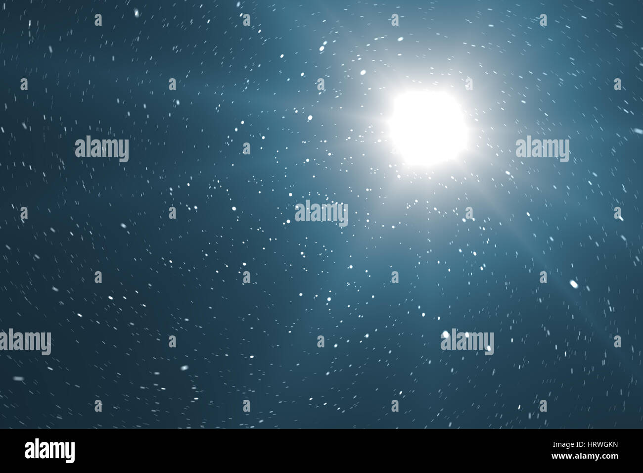 Blue Universe filled with stars, nebula and galaxy, space dust in the ...