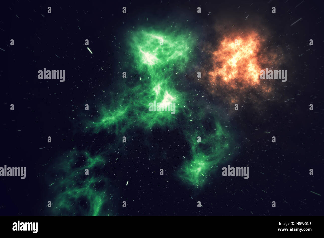 Universe star field in deep space with nebula many light years far from ...