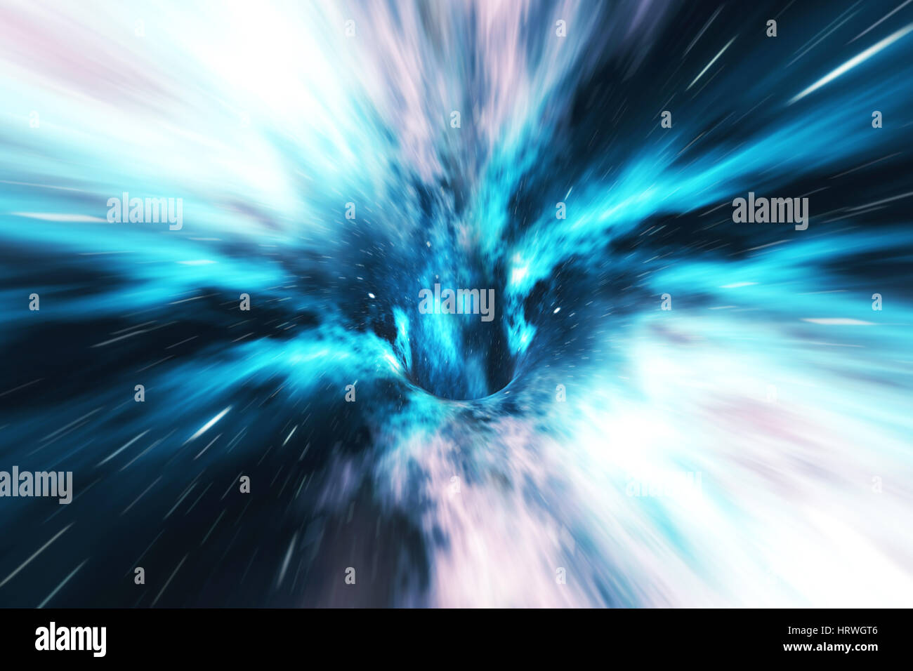 Cosmic wormhole, space travel concept, funnel-shaped tunnel that can ...