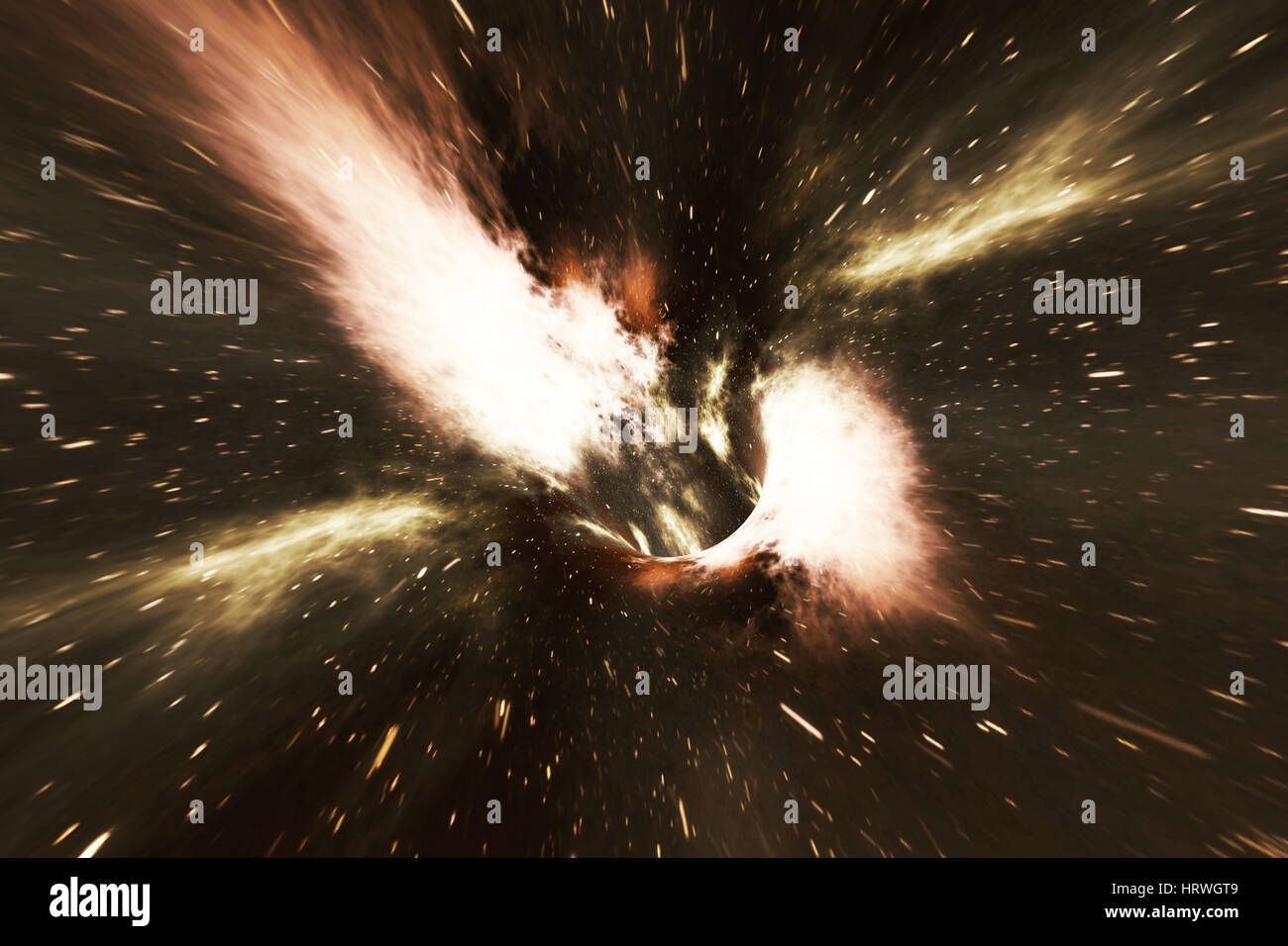 Cosmic wormhole, space travel concept, funnel-shaped tunnel that can ...