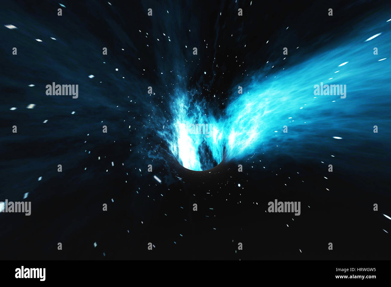 Star Warp or Hyperspace, abstract speed tunnel warp in space. Across ...