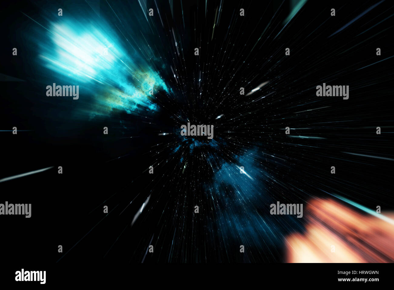 Cosmic wormhole, space travel concept, funnel-shaped tunnel that can ...