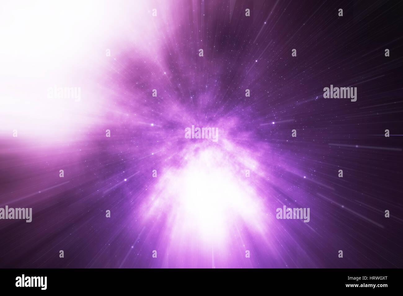 Star Warp or Hyperspace, abstract speed tunnel warp in space. Across ...
