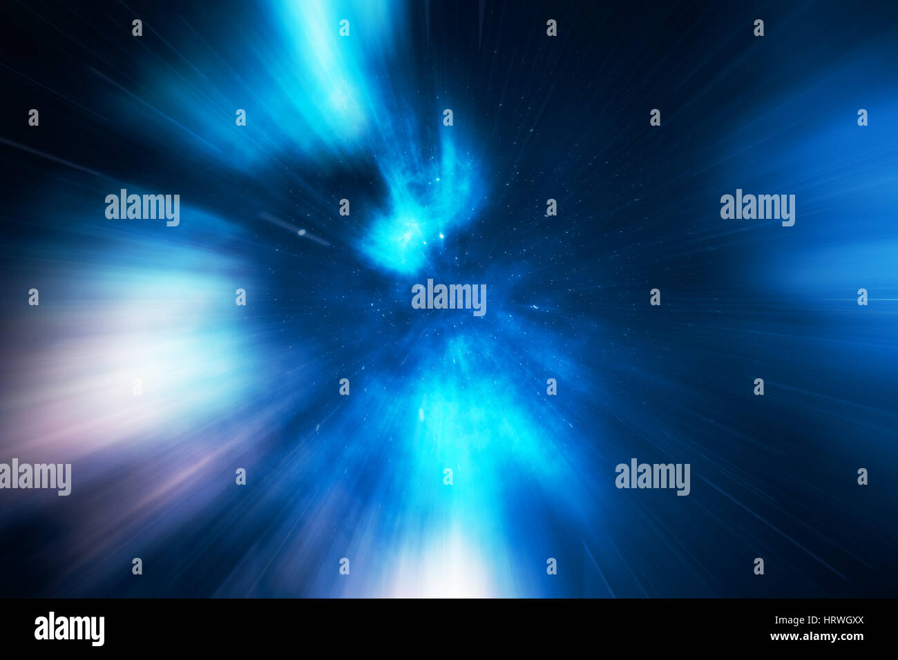 Star Warp or Hyperspace, abstract speed tunnel warp in space. Across ...