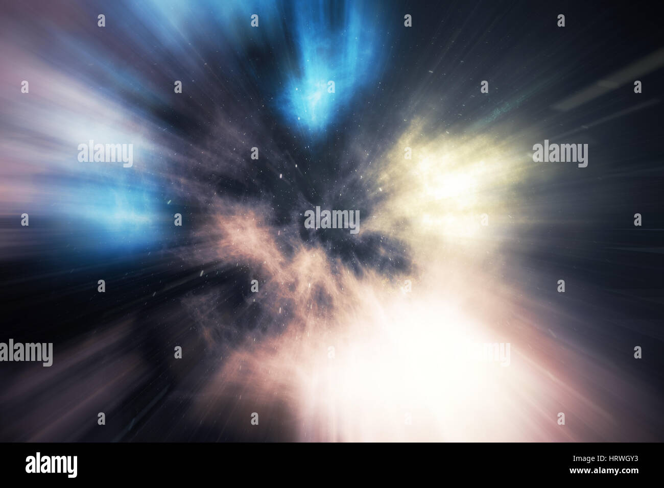 Star Warp or Hyperspace, abstract speed tunnel warp in space. Across ...