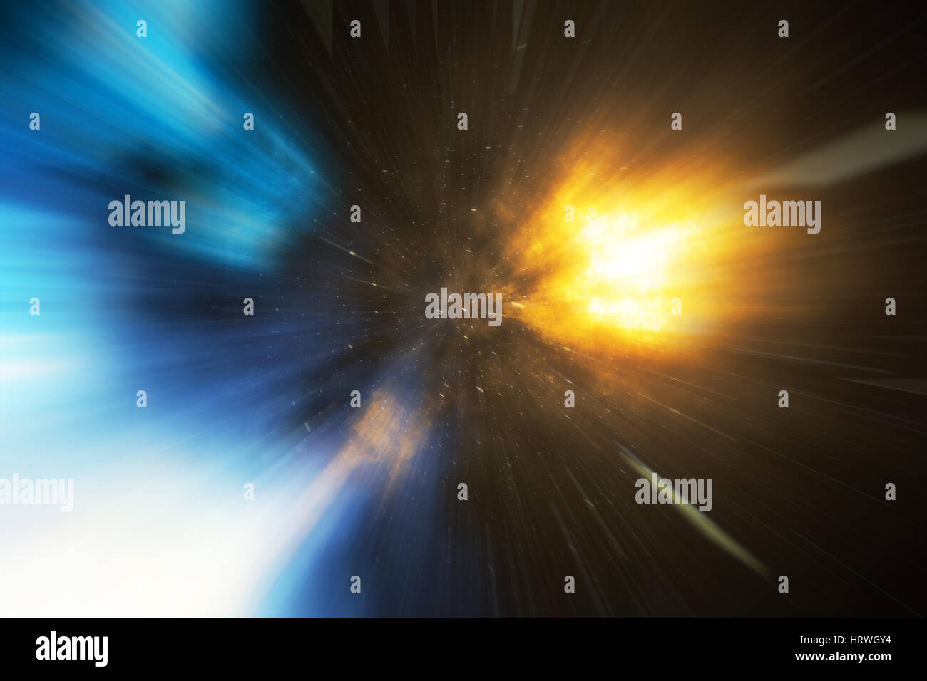 Star Warp or Hyperspace, abstract speed tunnel warp in space. Across ...