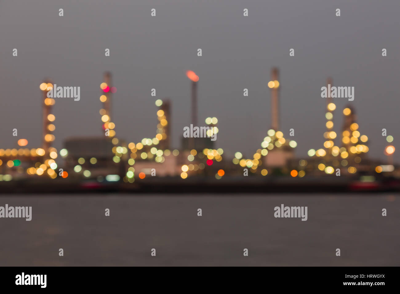 Abstract colorful bokeh background of Oil refinery industry plant at ...