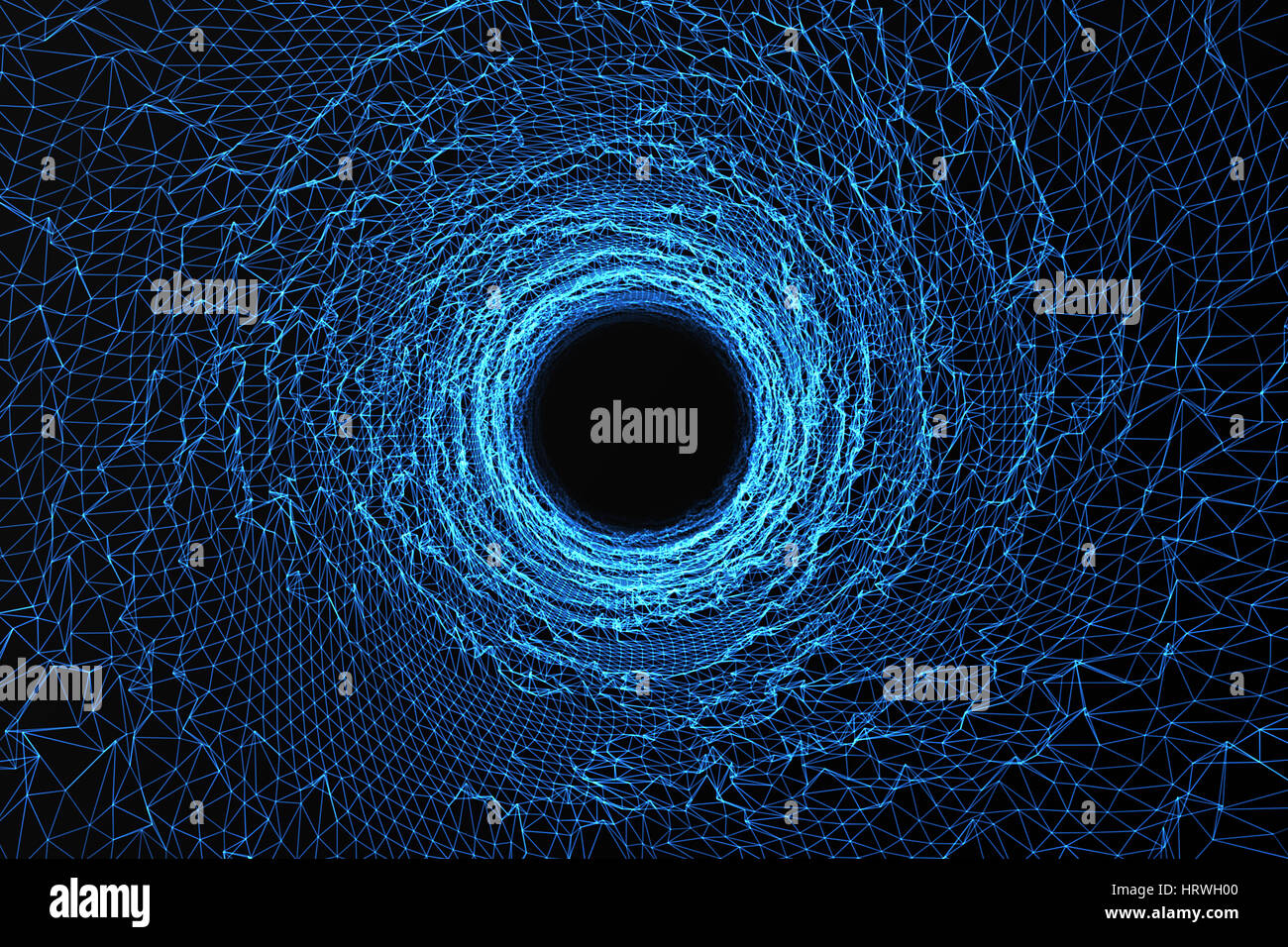 Cosmic wormhole, space travel concept, funnel-shaped tunnel that can ...