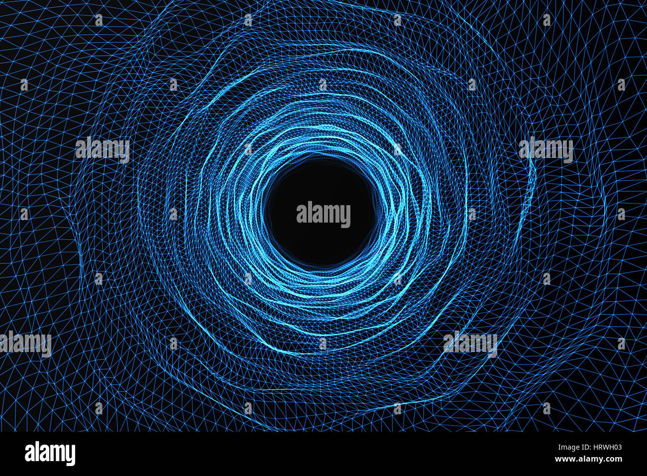 Cosmic wormhole, space travel concept, funnel-shaped tunnel that can ...