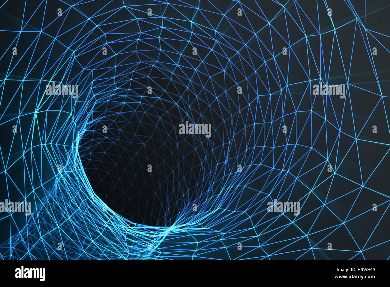 Cosmic wormhole, space travel concept, funnel-shaped tunnel that can ...